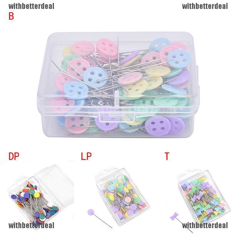 [Gav]100X Patchwork Pins Flower Button Head Pins DIY Quilting Tool ...