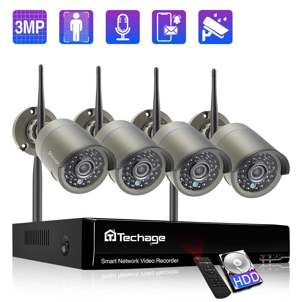Techage 8CH H.265 3M Wireless Camera System Audio Record Wifi I Camera ...