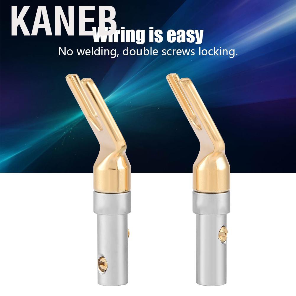 Kaneb 6 ชิ้น Gold Plated 4 มม. Banana U Fork Y Shovel ปลั๊กลําโพงรูปตัว ...