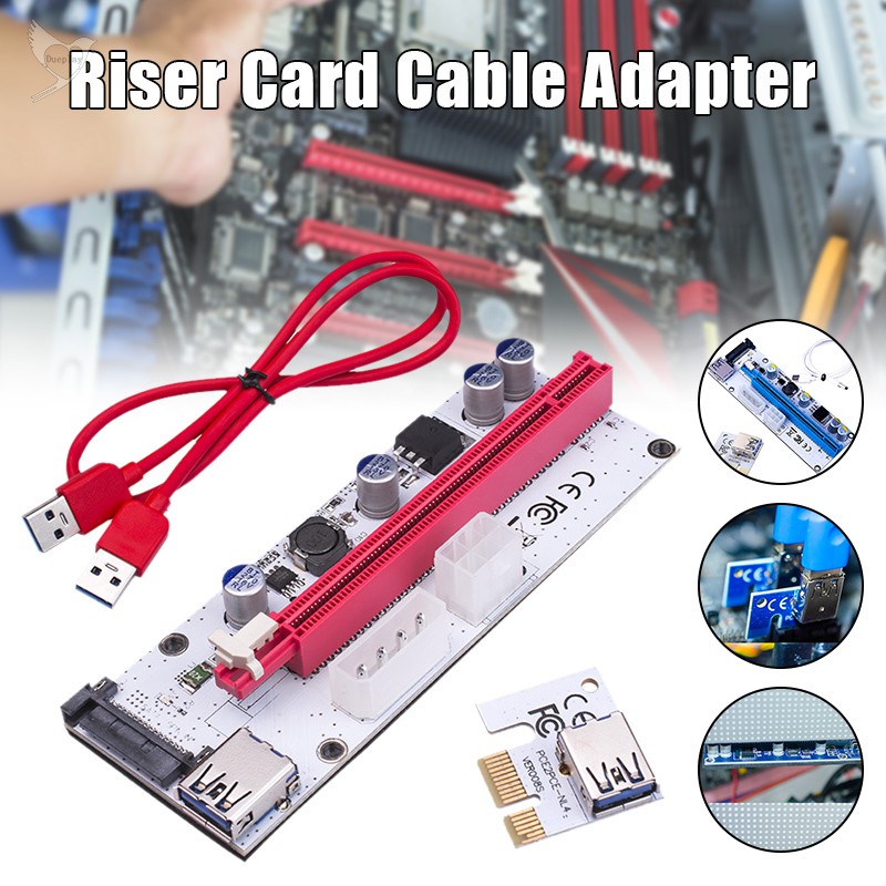 [d] การ์ดโมดูล Pci-e Pci Express Riser การ์ด 1x To 16x Usb 3.0 อะแดปเต ...
