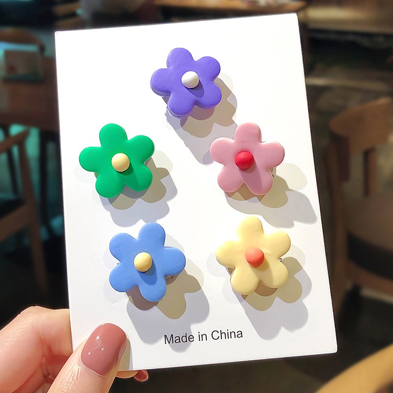 ins cute flower brooch pin ladies brooch simple accessories dual-use ...