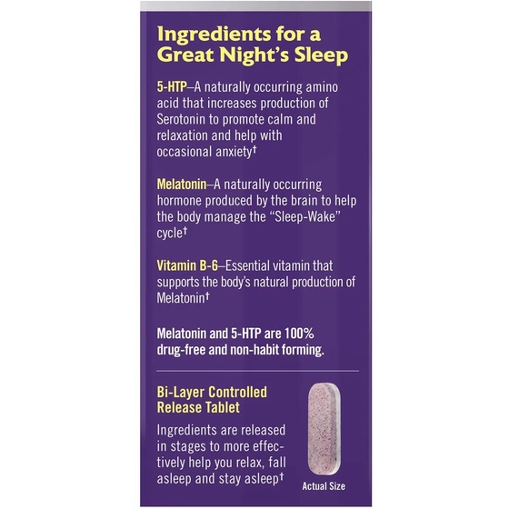 Natrol Melatonin 5-HTP Advanced Sleep 60 Bi-Layer Tablets ช่วยให้หลับ ...