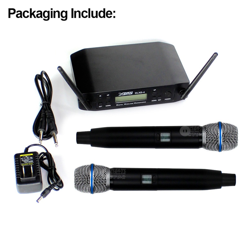 BGLXD4 UHF Wireless Microphone Professional BETA87A BETA 87A Handheld Cordless Microphone System ...