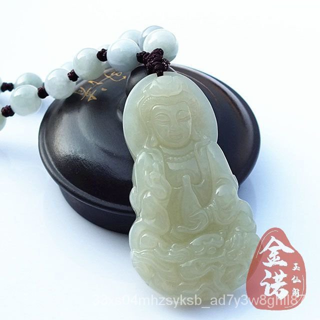 ผู้ชายหยกจี้สร้อยคอหยกเจ้าแม่กวนอิมจี้ธรรมชาติ เปิด Hetian หยกจี้หยก ...
