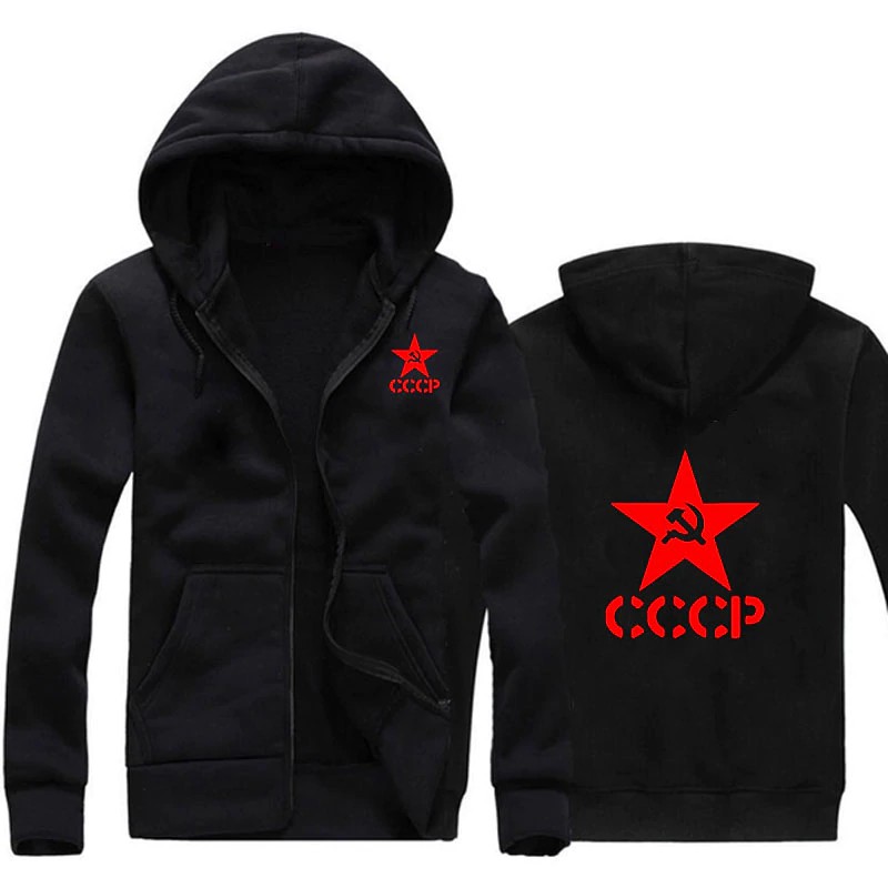 Hoodies ชายที่ไม่ซ้ำกัน Cccp รัสเซีย Ussr สหภาพโซเวียตพิมพ์เสื้อ Hooded ...