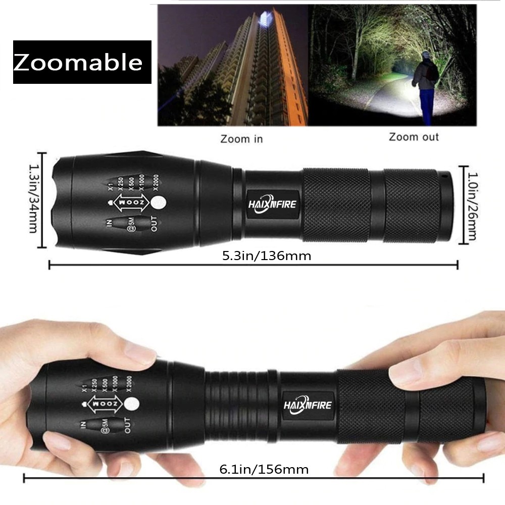 Haixnfire G700 L2 ไฟฉาย LED อะลูมิเนียม กันน้ำ ซูมได้ พสำหรับกพา ...