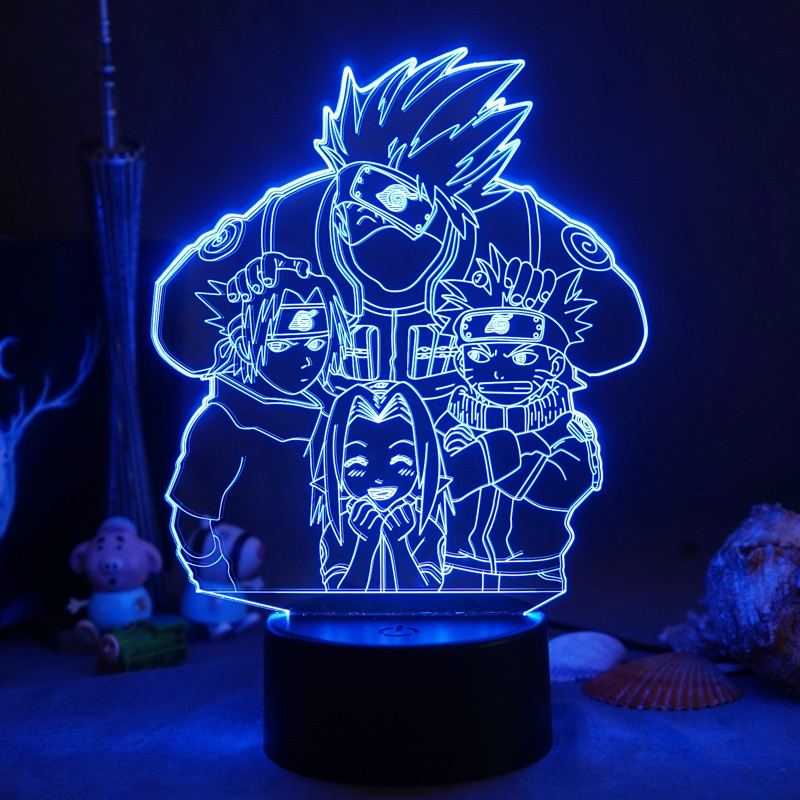 Naruto 3D Colorful LED Night Light Akatsuki Uchiha Itachi Sasuke Table ...