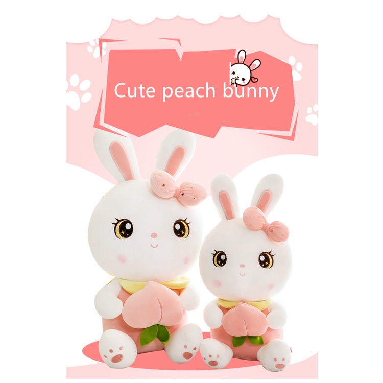 Stuffed Plush Peach Bunny Toys Pillow Kawaii Sleeping Pillow Cute ...