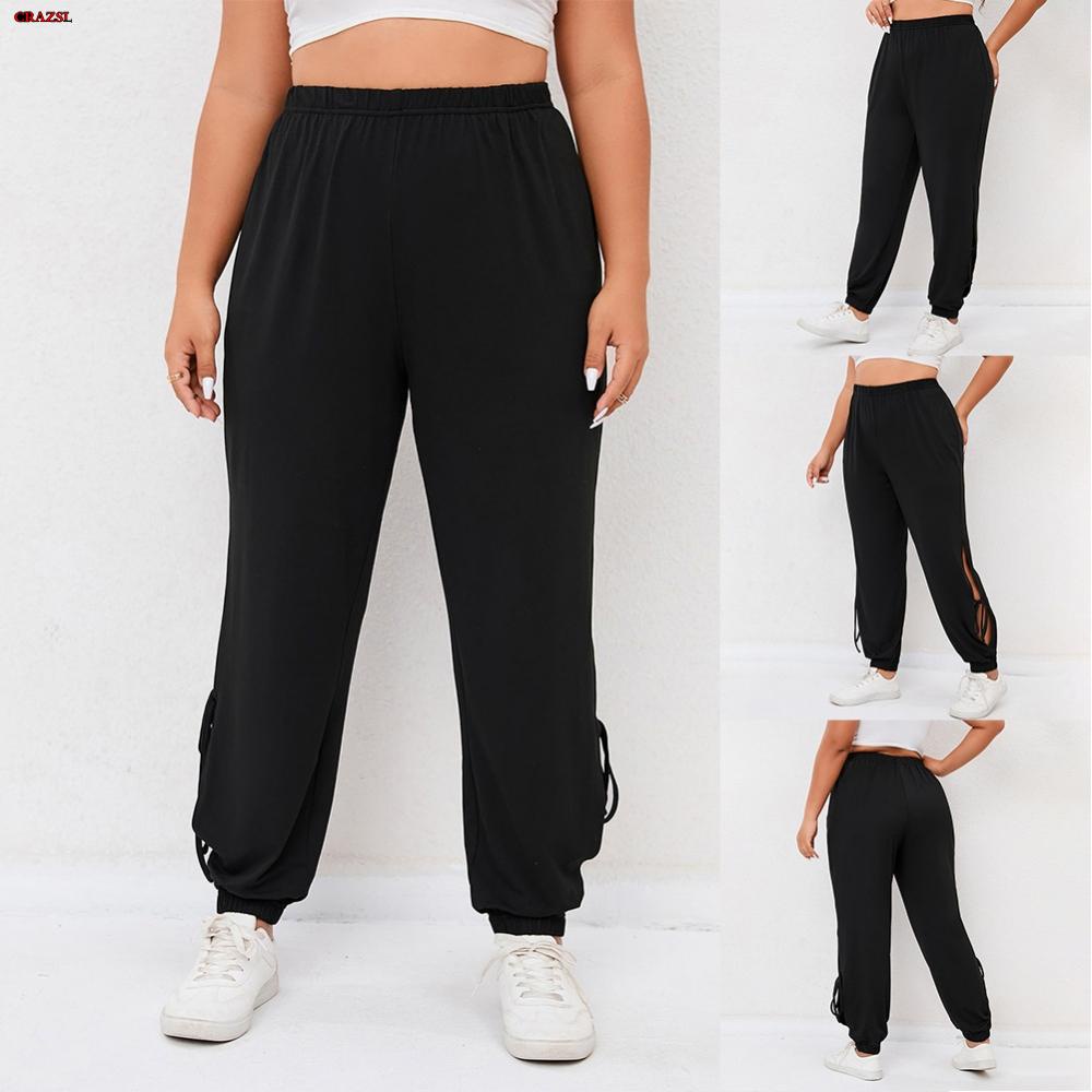 Womens Trousers Pants All Season Autumn Polyester Black Trousers Casual ...