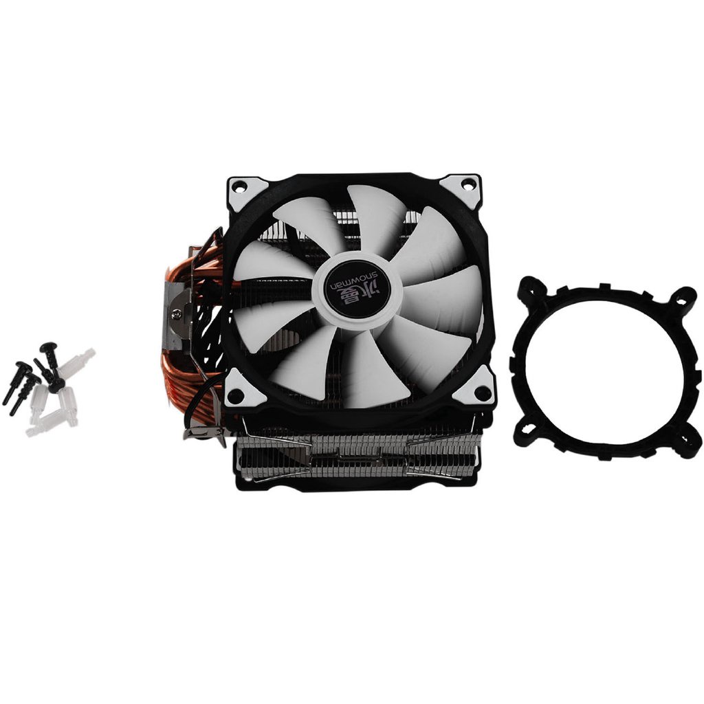 J5mi SNOWMAN M-T6 4PIN CPU Cooler Master 6 Heatpipe Double Fans 12cm ...