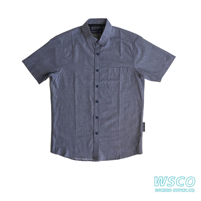 Wsco เสื้อเชิ้ตลายเมฆสีฟ้า | Shopee Thailand