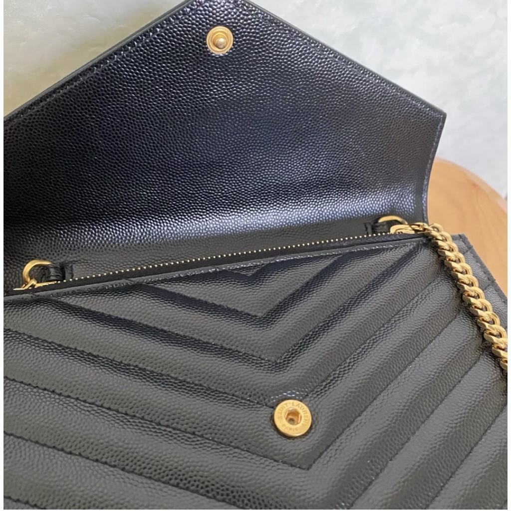YSL Italy Shipping Saint Laurent 100 Authentic Guarantee ENVELOPE Grain ...