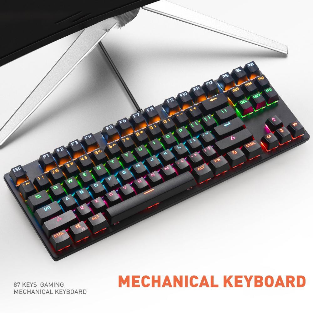 87 KEYS Wired Colorful LED Light Rgb Gaming Mechanical Keyboard for ...