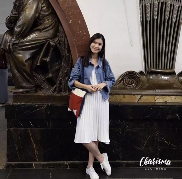 Charisma Clothing - เดรสพลีท รุ่น Pleat Dress - White สีขาว มือ 1 ราคา ...