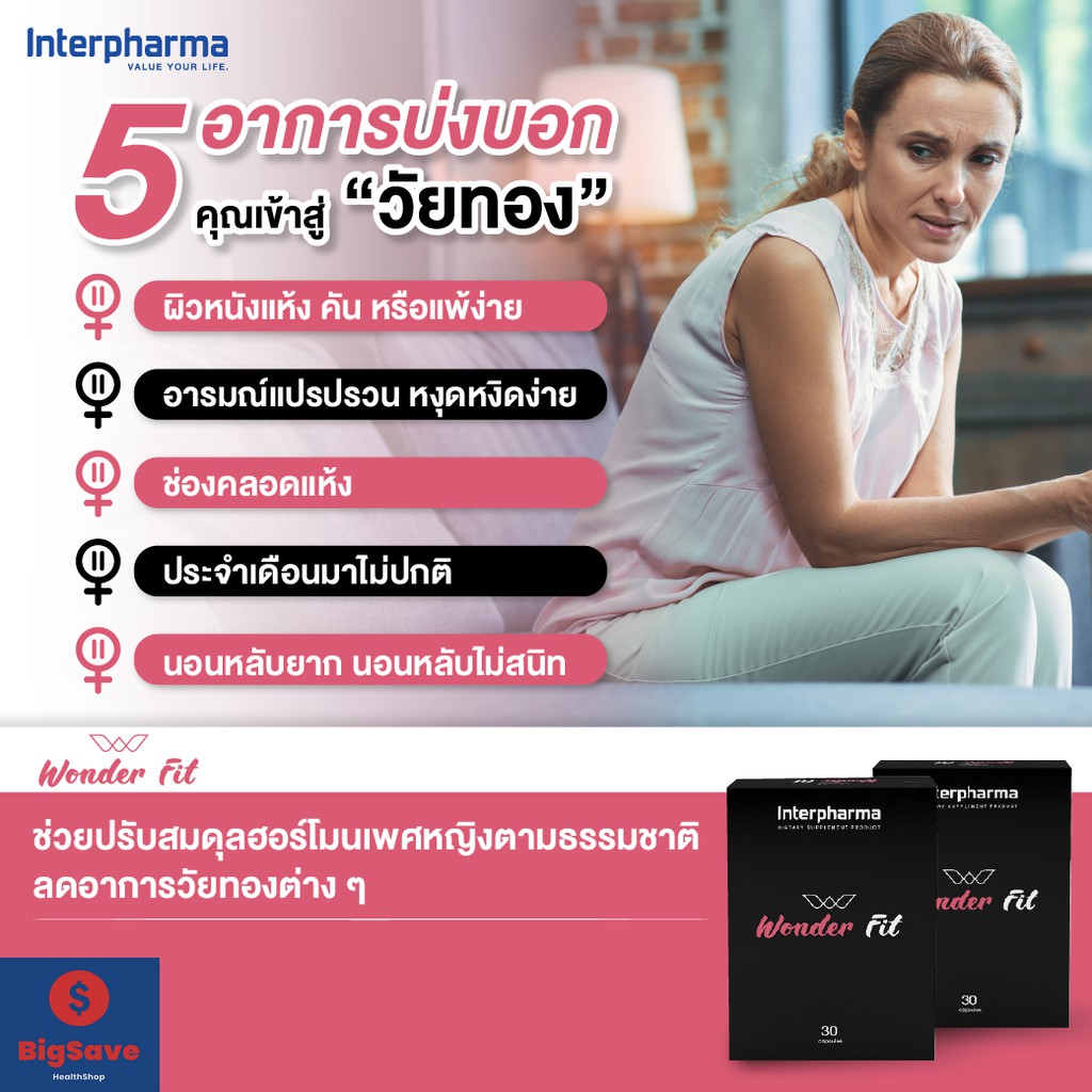 ถูกสุด Interpharma Wonder Fit ผลิตภัณฑ์เสริมอาหารเพื่อสุขภาพคุณผู้หญิง ปรับสมดุลเพศหญิงตาม ...