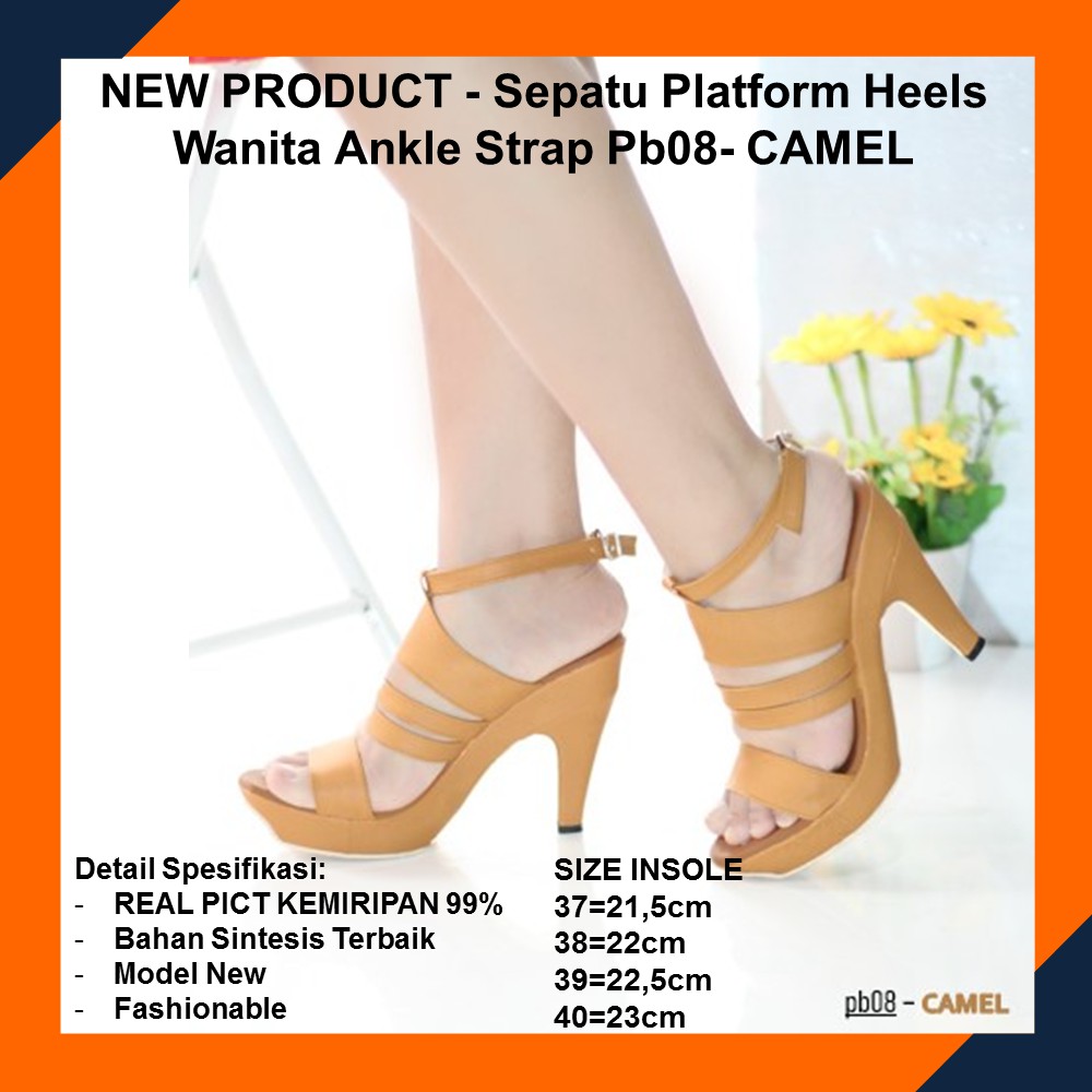 ใหม่รองเท้าส้นสูงรองเท้าแพลตฟอร์มสายคล้องข้อเท้าสําหรับผู้หญิง Pb08 ...