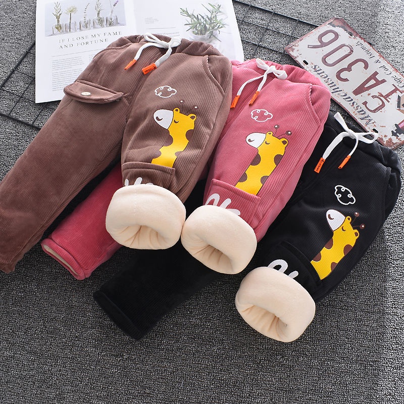 Winter Kids Fleece Pant 2-8Y Children Clothing Autumn Baby Girl Plus ...