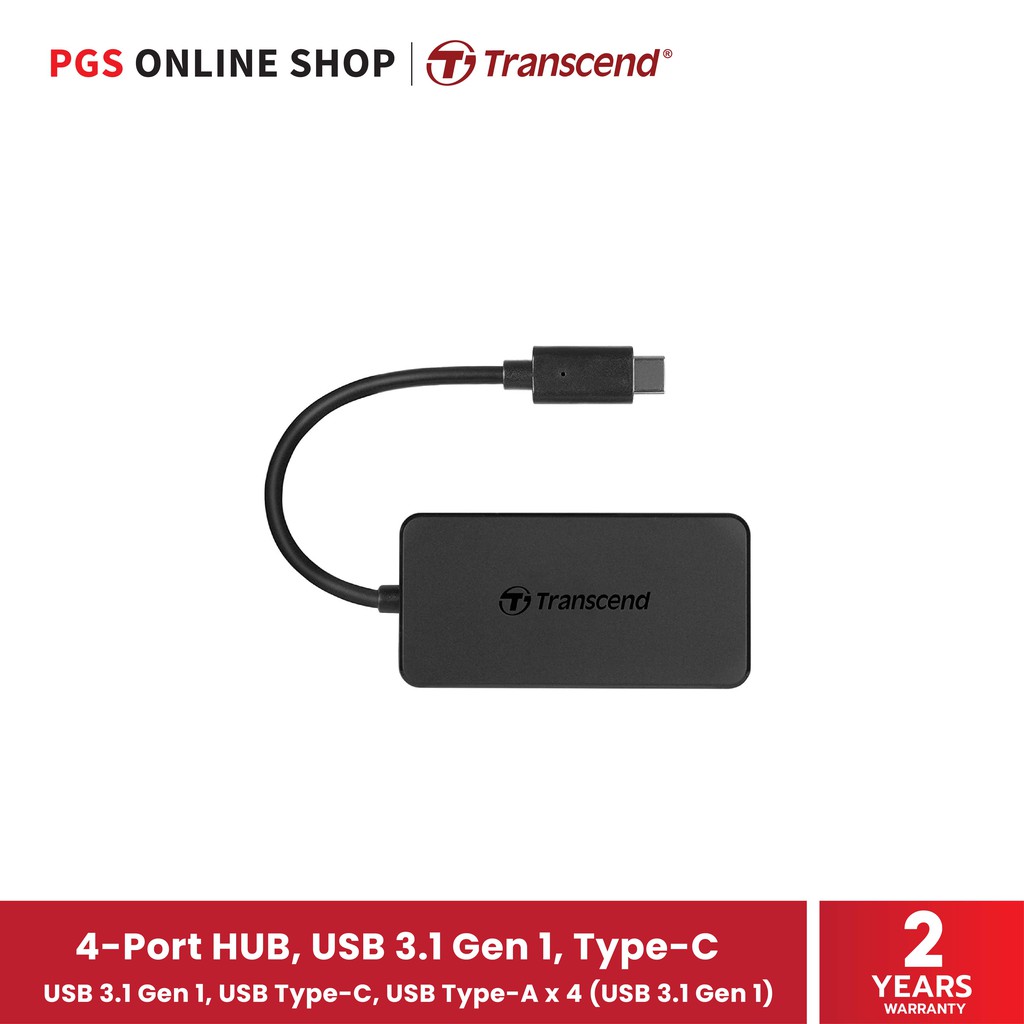 Transcend 4-Port HUB, USB 3.1 Gen 1, Type-C (ยูเอสบีฮับ) สินค้ารับ ...