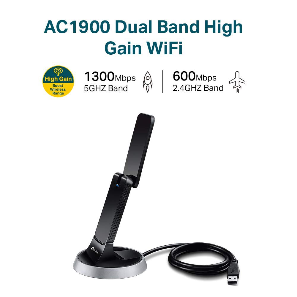 TP-LINK (Archer T9UH) AC1900 High Gain Wireless Dual Band USB Adapter ...
