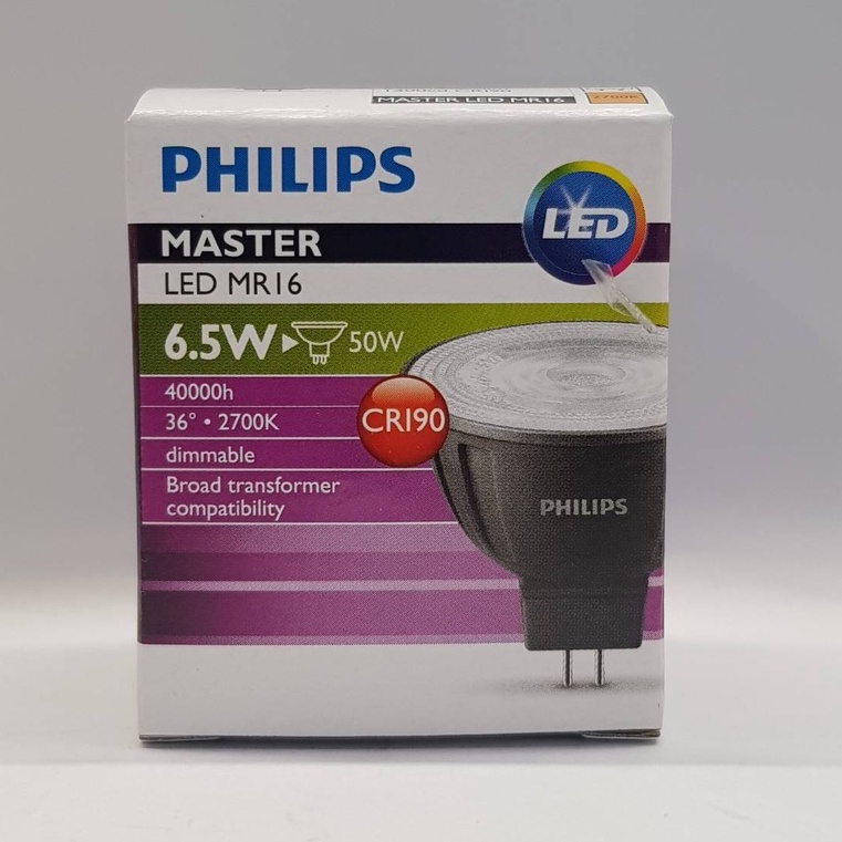Philips Master LED MR16 6.5W 12V 2700K/3000K/4000K Dimmable | Shopee ...