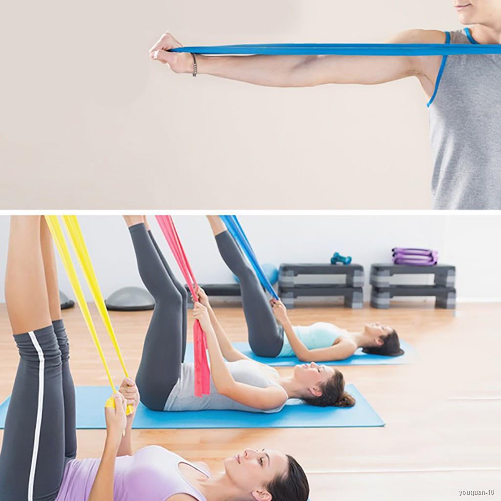 3 pieces of elastic yoga pilates stretch resistance exercise band color ...