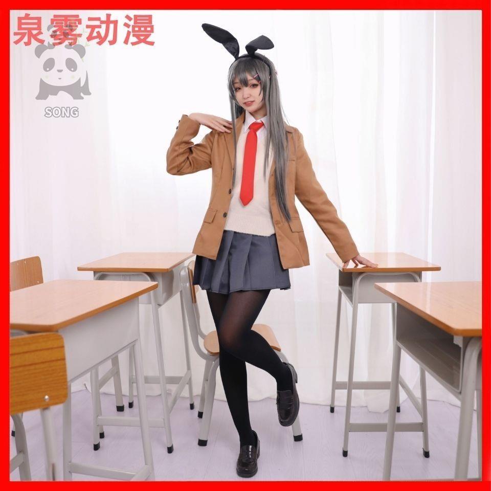 Sakurajima Mai อาวุโส cos เสื้อผ้าเยาวชนหัวหมูเด็กจะไม่ฝันถึงกระต่ายสาว ...