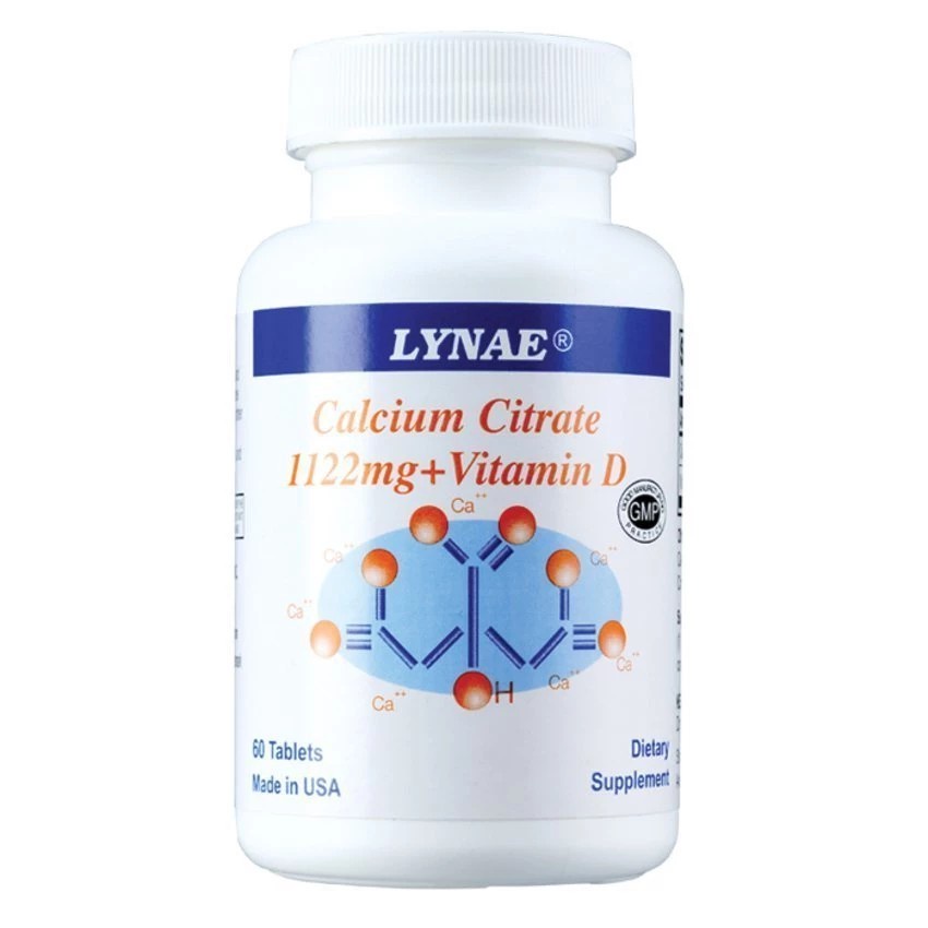 Lynae Calcium Citrate 1122mg.+Vitamin D ไลเน่ แคลเซี่ยม ซิเทรท แคลเซียม ...