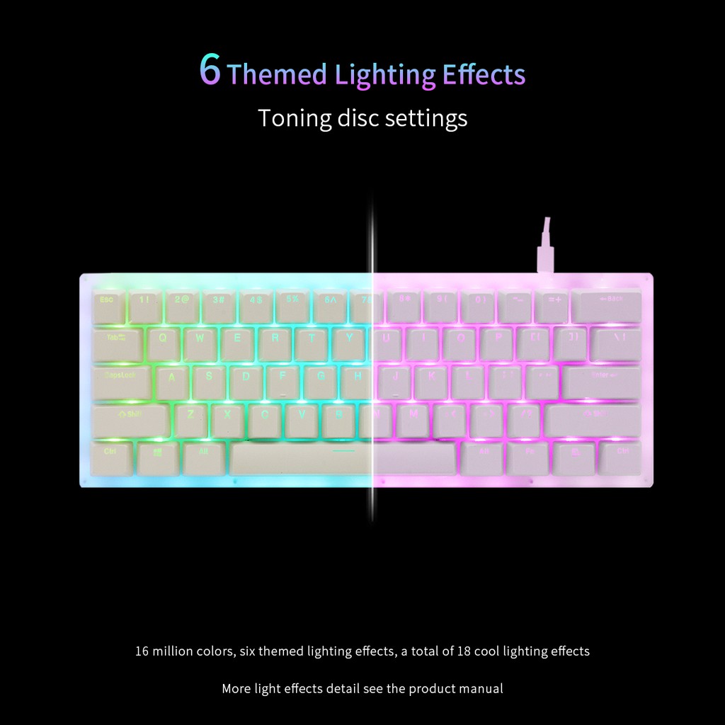 Womier K61 60% คีย์บอร์ด 61 คีย์ PCB สวิทช์รองรับเอฟเฟคพร้อมสวิทช์ RGB ...