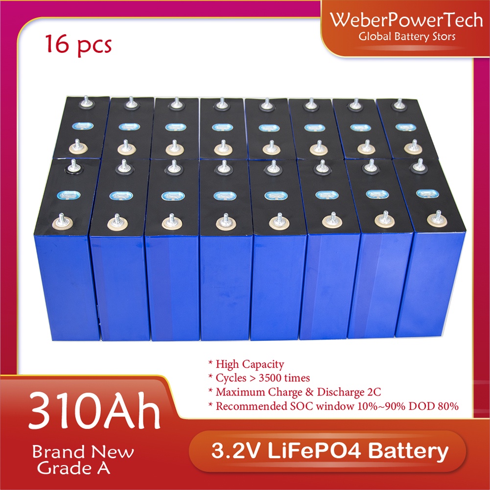 3.2V 310Ah Lifepo4 Battery Grade A 48V 310 Ah Rechargeable Battery Pack ...