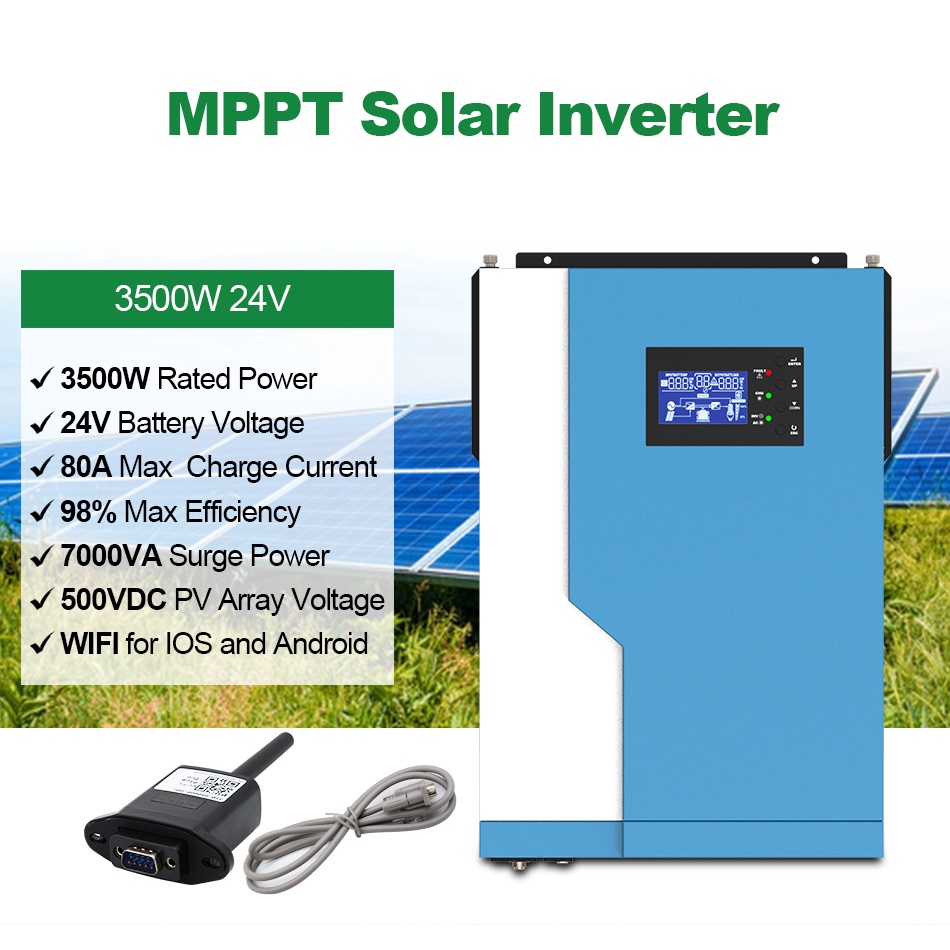 Powmr 3 5kw Hybrid Inverter Pure Sine Wave ในตัว 100a Mppt Solar