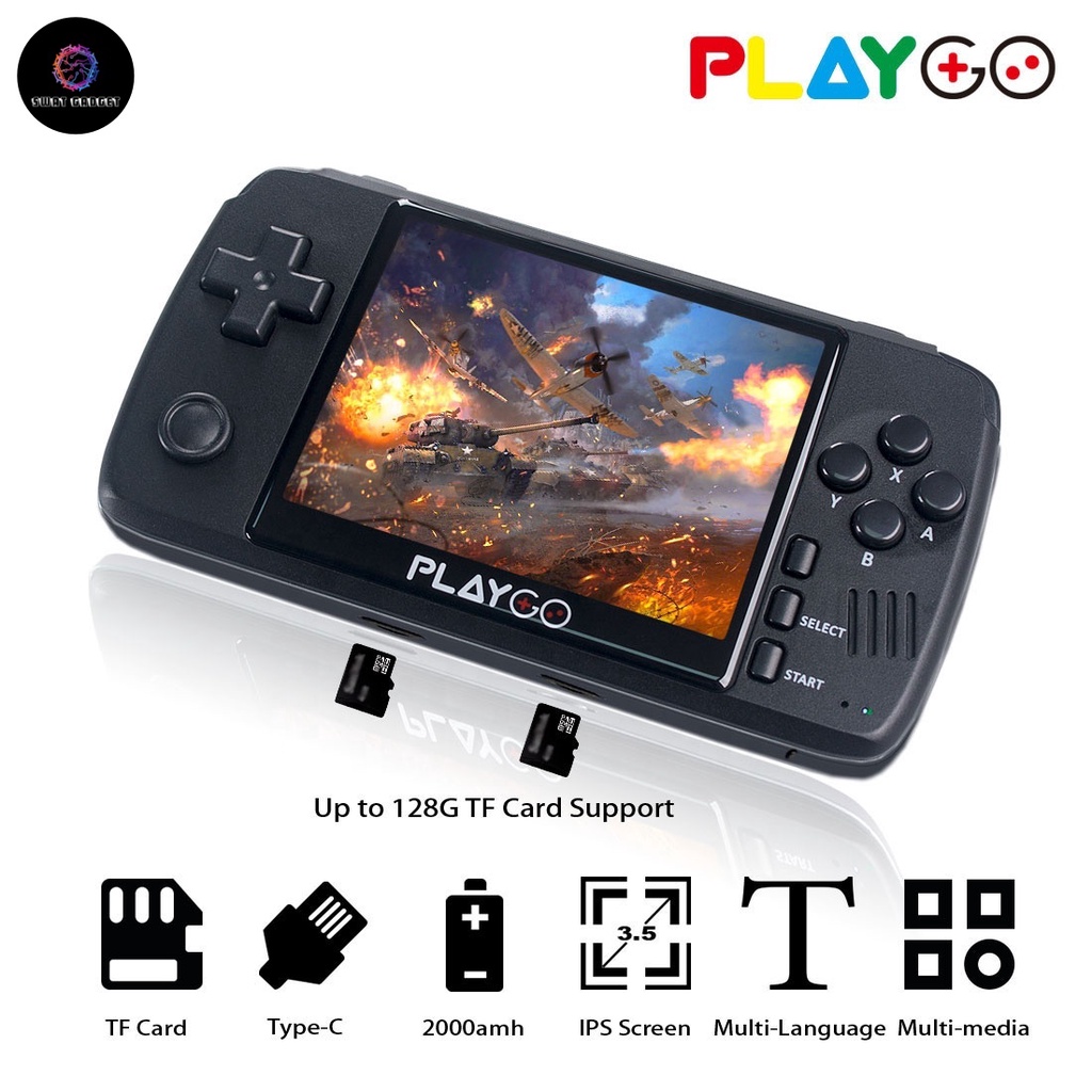 เครื่องเกมพกพา PlayGO PocketGO2 รองรับ Playstation1 NES SNES Neogeo GB ...
