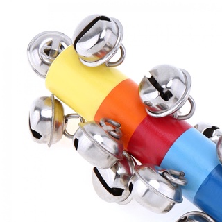 Colorful Wooden Bell Stick 11 Jingle Bells Hand Shake Rattles Baby ...
