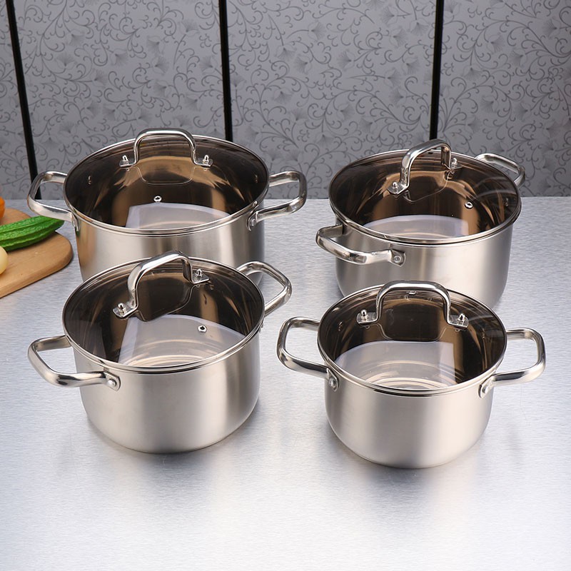 กระทะ：6cs/set Cookware Set Kitchen Stainless Steel Cooking ot & an Sets ...