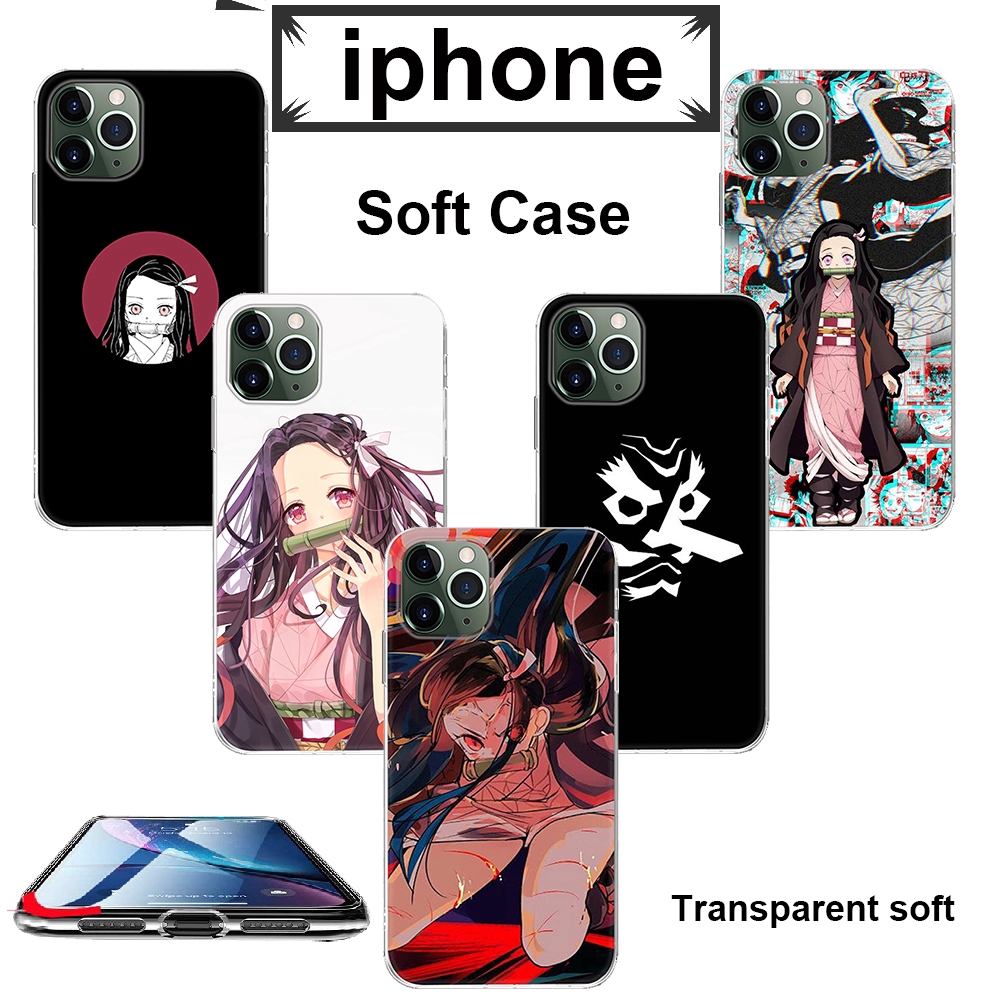iPhone 11 Pro Max Silicone Soft transparent Case Nezuko Demon Slayer A5 ...