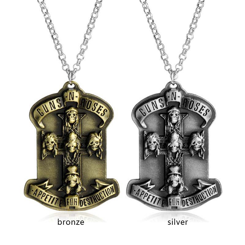 สร้อยคอพร้อมจี้กะโหลกศีรษะ rock band g ' r guns n ' roses - stylord.th ...