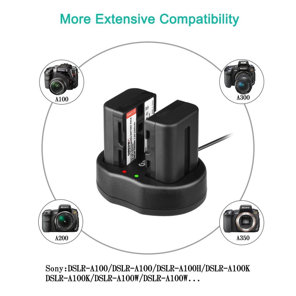 NP-FM500H Battery with Charger for Sony NP FM500H DSLR-A350 DSLR-A700 DSLR A200 A300 A450 A700 ...