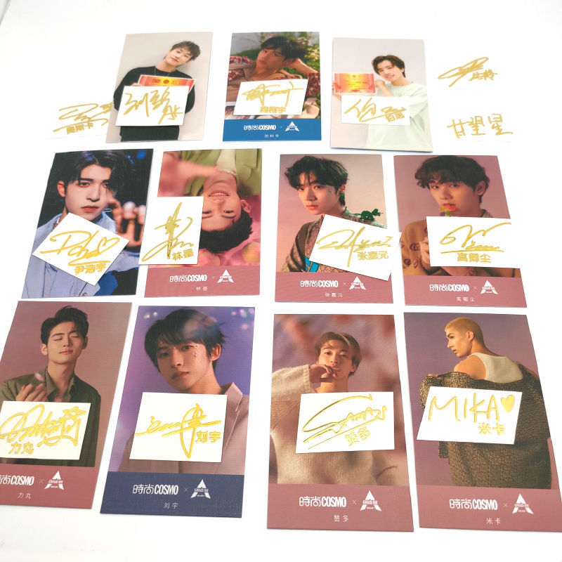 INTO1 โทรศัพท์มือถือลายเซ็นโลหะ Liu Yu Patrick Zhou Keyu AK ลายเซ็น DIY ...