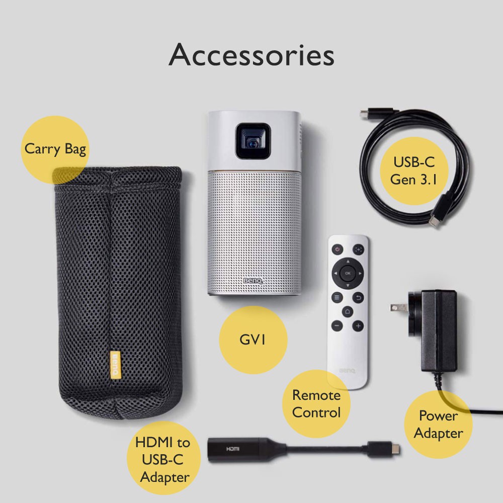 BenQ GV1 Mini Projector Battery Wi-Fi and Bluetooth Speaker ...