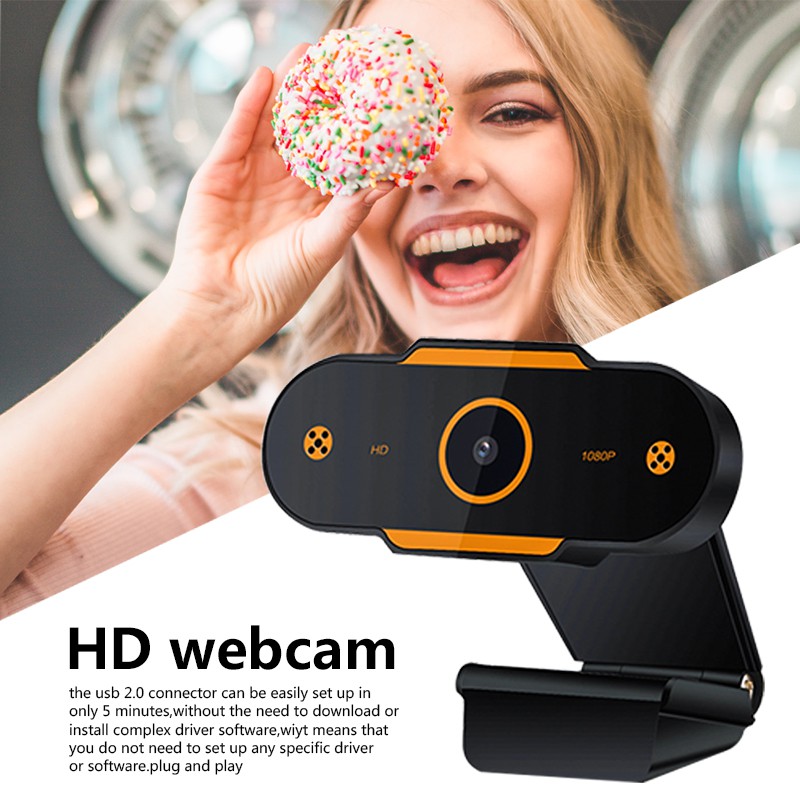 Web Camera 1080P webcam กล้องเว็บแคม ความละเอียด ไมโครโฟนในตัว 1080P ...