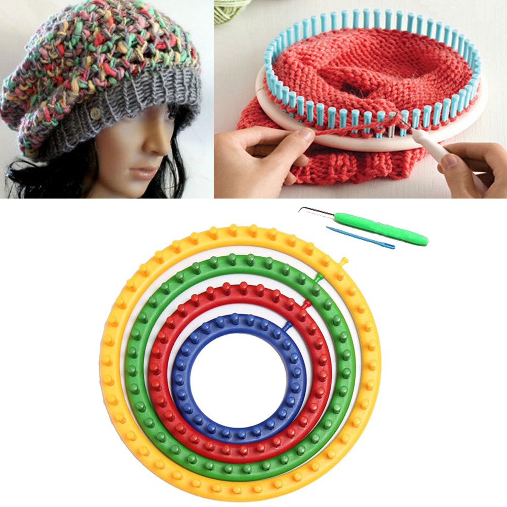 Durable Round Knitting Looms Portable Craft Kit Tool Diy Pp With Hook ...