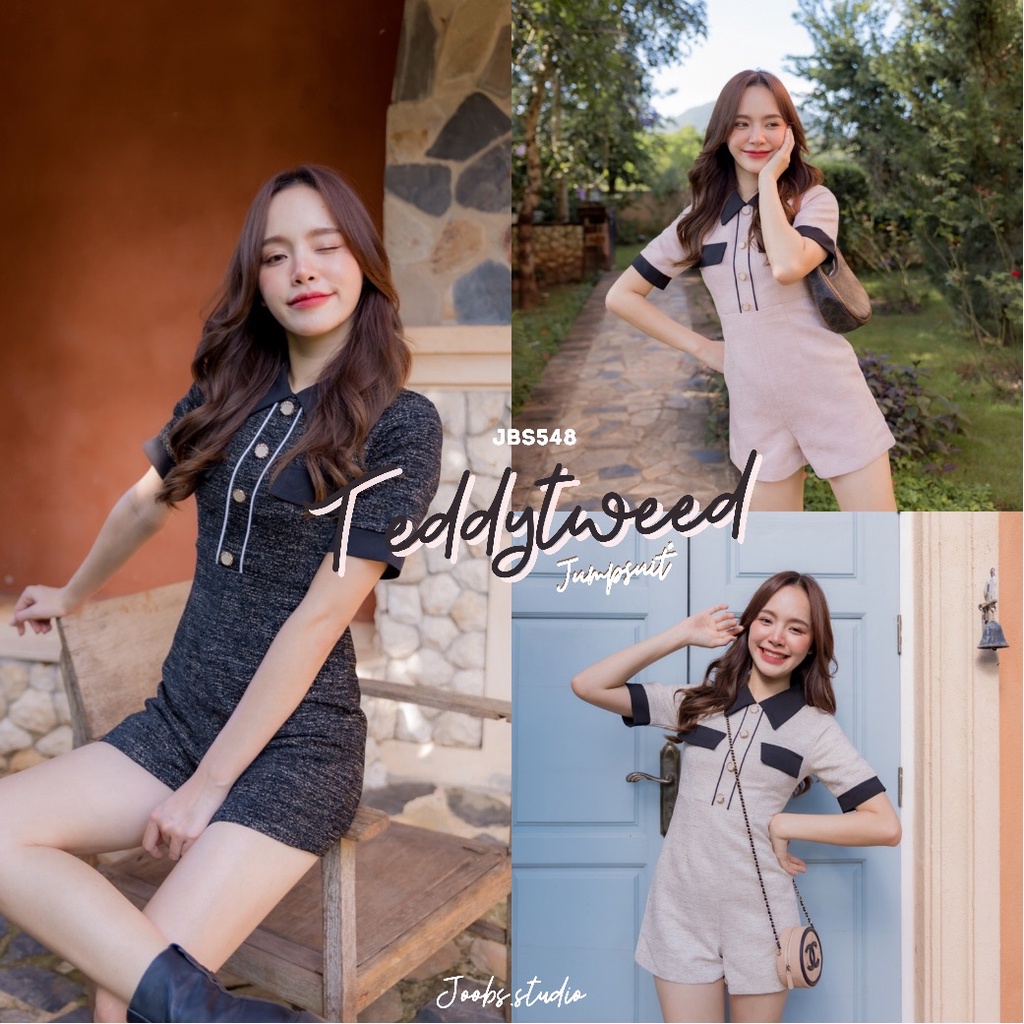 JBS548 Teddytweed Jumpsuit - joobs.studio - ThaiPick