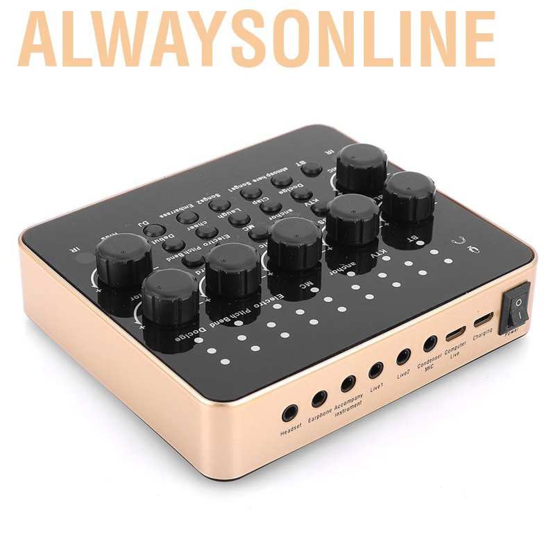 Alwaysonline Ktv Live Broadcast External Sound Card 3 D ไมโครโฟนบันทึก ...