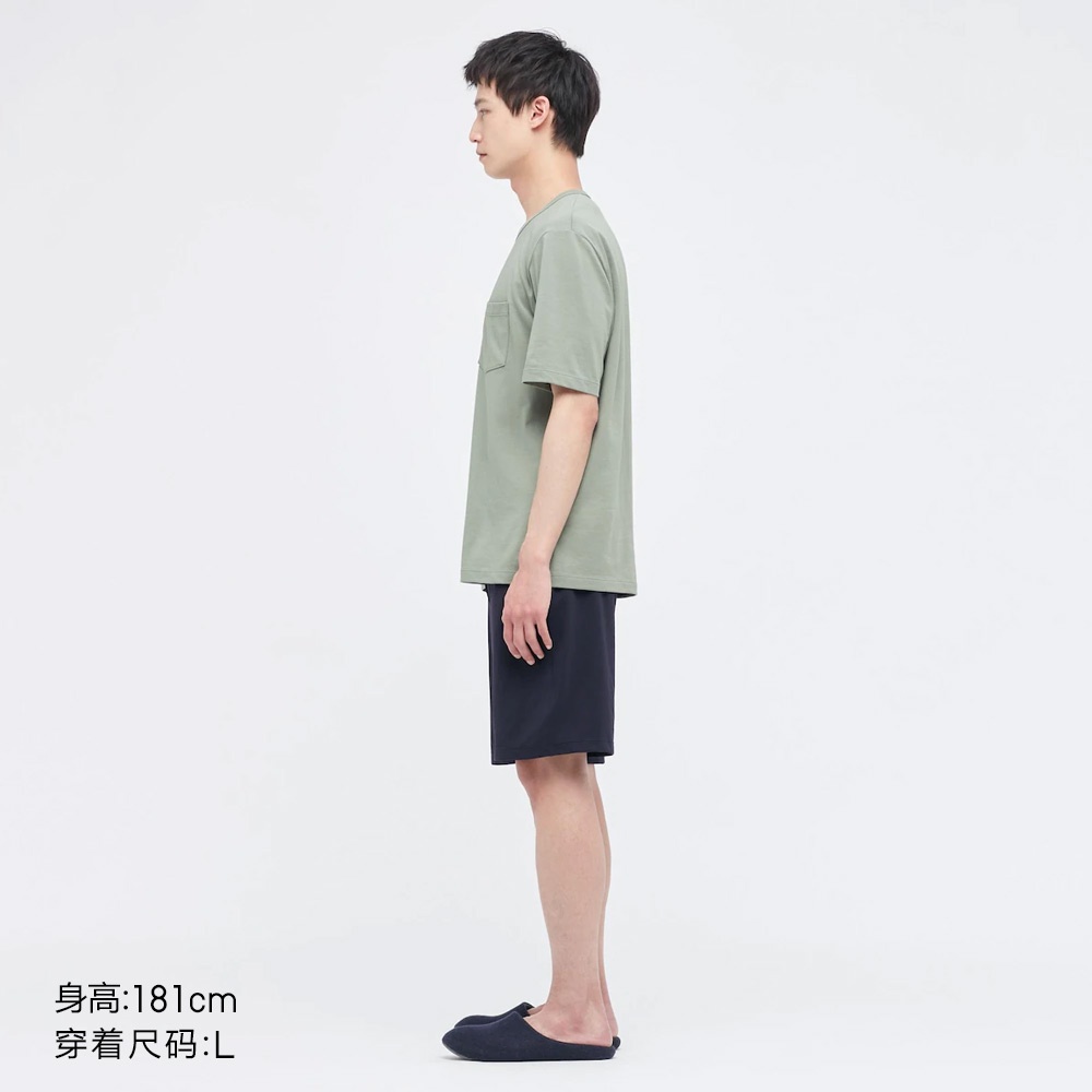 Uniqlo ชุดนอนแขนสั้นลําลอง ผ้าฝ้ายผสม เทคโนโลยี AIRism สีดํา สําหรับผู้ชาย 446928 - zwq1992t.th ...