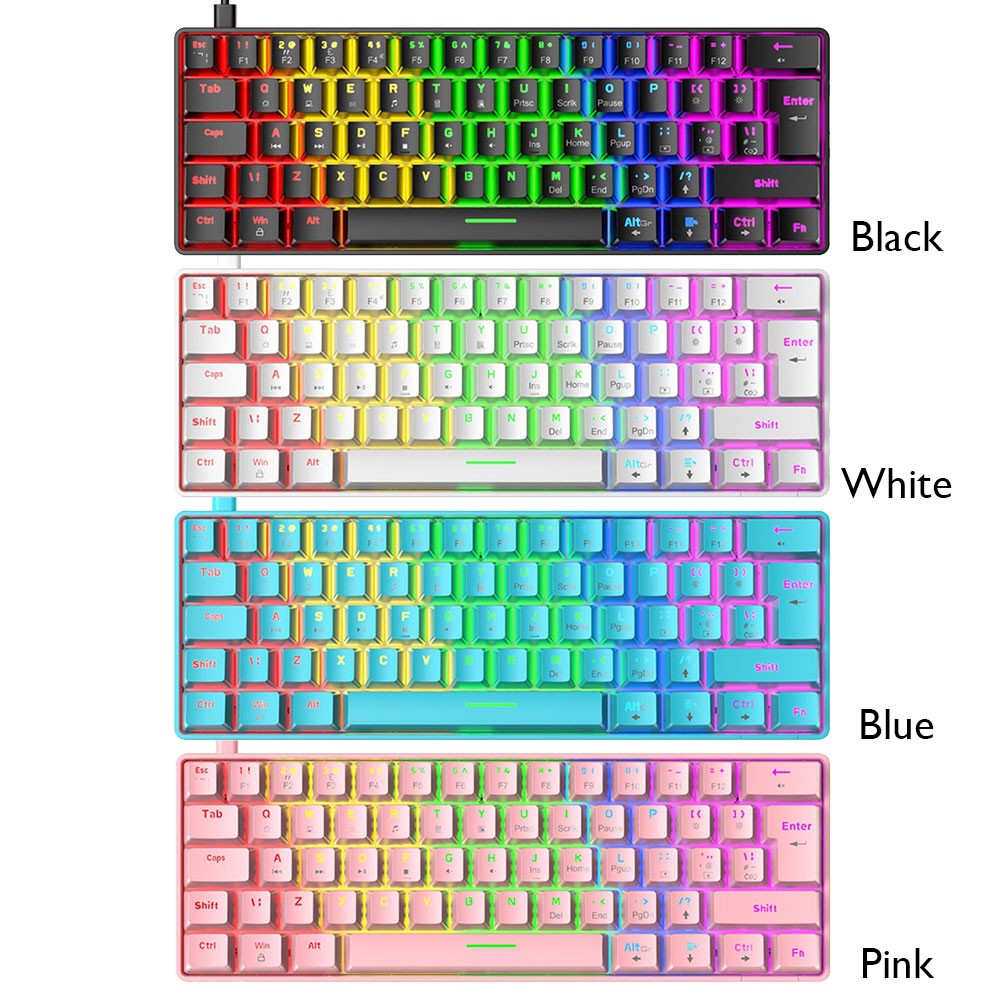 แป้นพิมพ์ VODOOL T60 Mechanical Gaming Keyboard Blue Switch 62Keys USB ...
