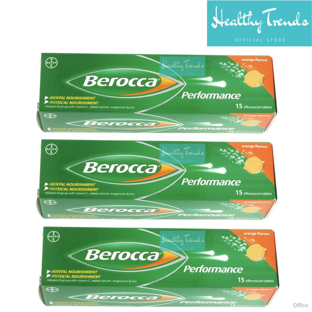 Berocca Performance บีรอคคา เพอร์ฟอร์มานซ์ ชนิดเม็ดฟู่ 15 เม็ด - sunsunhealth - ThaiPick