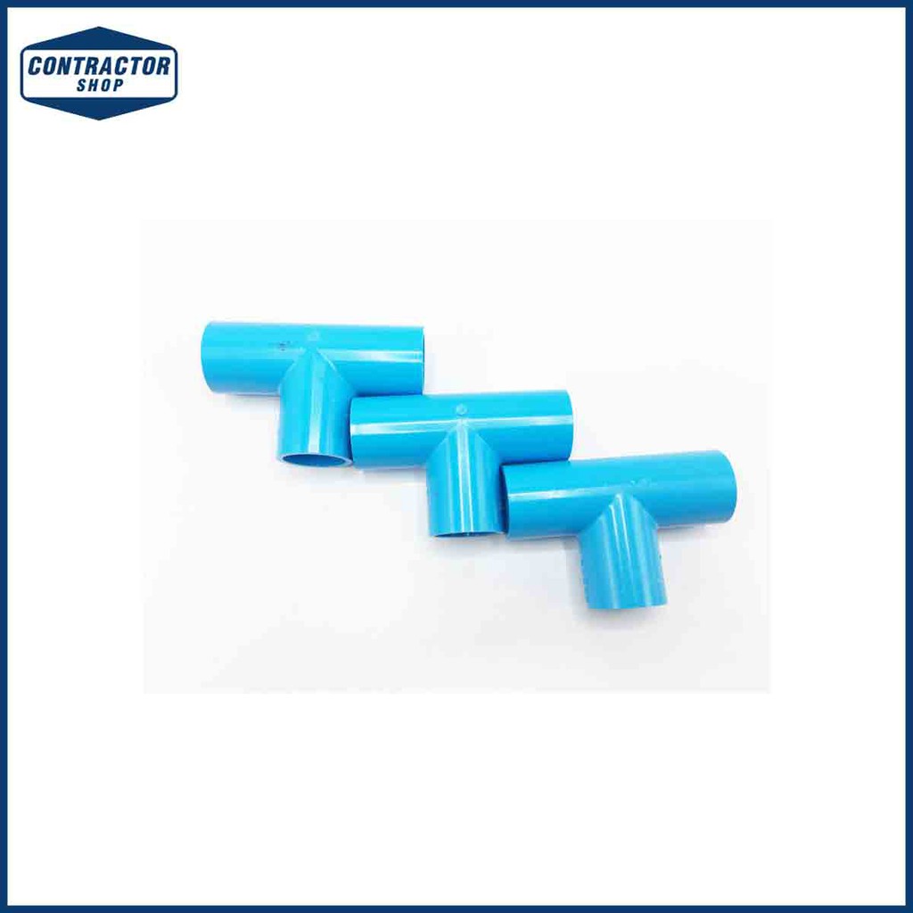 สามทาง PVC พีวีซี หนา-ฟ้า ตราช้าง ขนาด 1" #TEE-WS B (10ตัว/แพ็ค) | Shopee Thailand