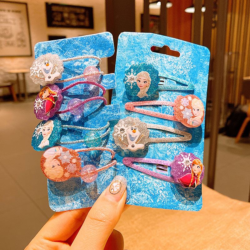 3PcsSet Girls Sweet Frozen Princess Aisha Bow Rainbow Hair Clips Kids ...