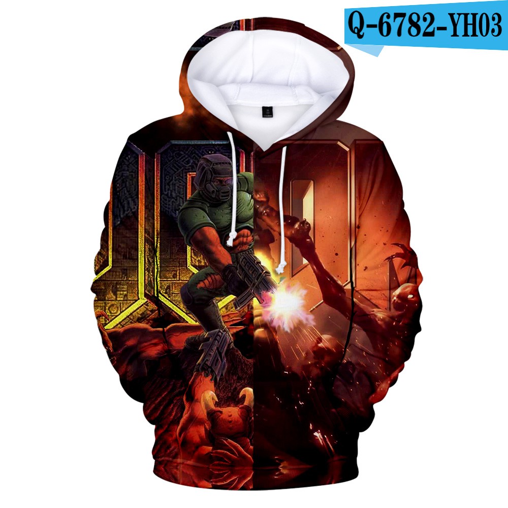 Doom Eternal 3D Hoodie Men Fashion Harajuku Hot Game Print Sweatshirt ...