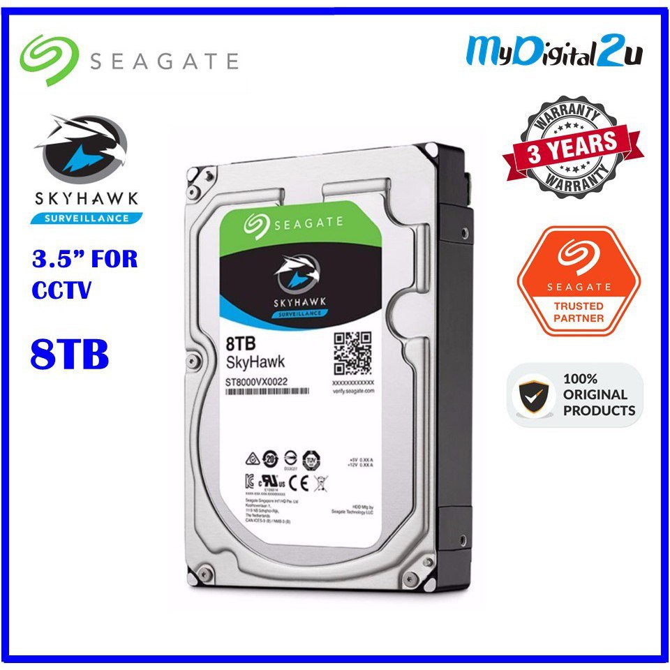 Seagate SKYHAWK Surveillance 8TB 3.5" Internal Hard Disk 64MB (CCTV ...