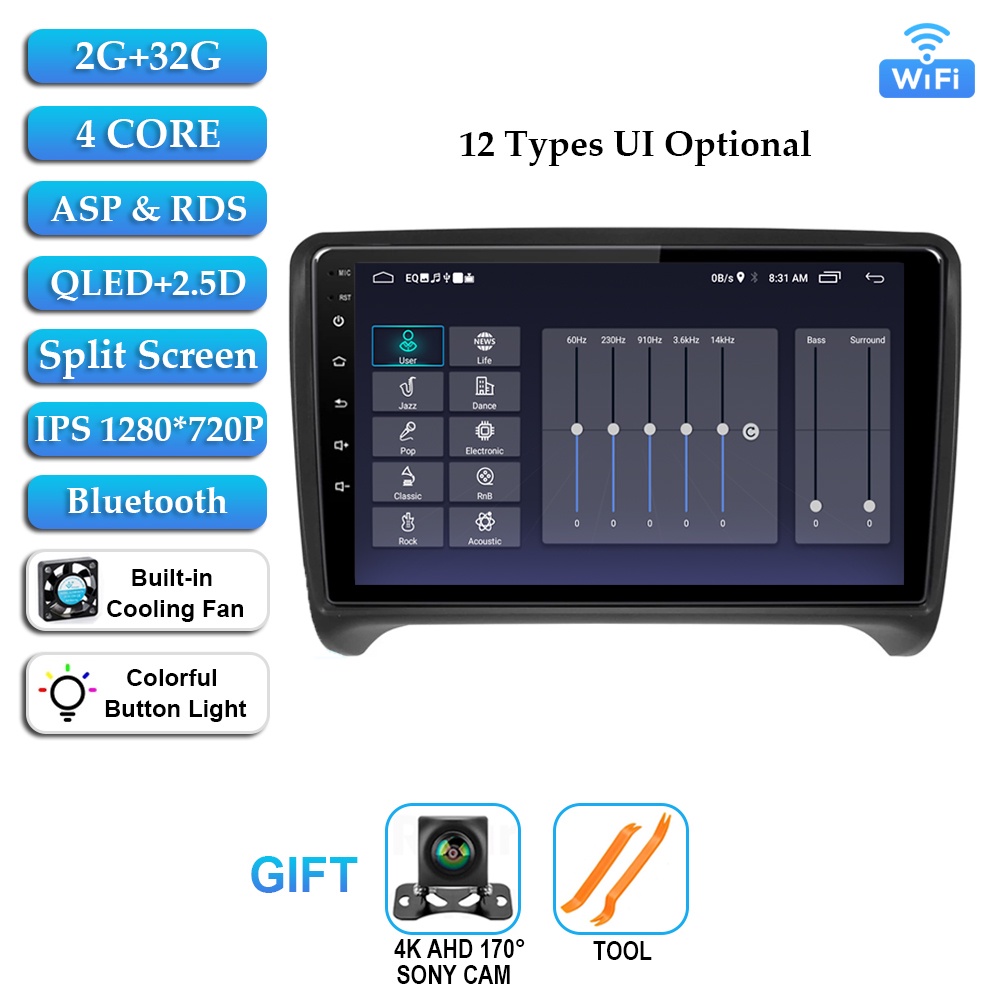 BAndroid 12 Radio GPS For Audi TT MK2 8J 2006 2007 - 2012 Car Stereo ...